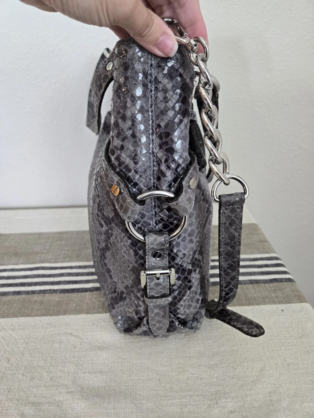 Michael Kors | Bags | Michael Kors Tristan Snake Embossed Leather ...